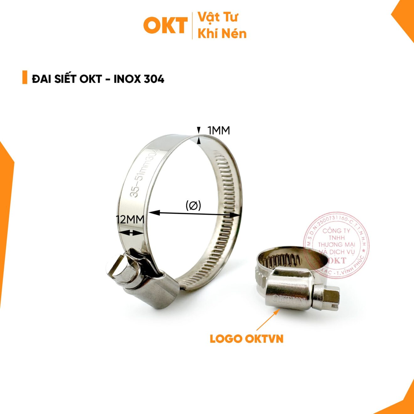 Đai Siết OKT Inox 304 - Vật Tư Khí Nén OKT